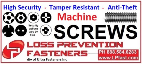 Tamper Proof Security Screws | Loss Prevention Fasteners