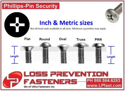 Phillips Pin - Loss Prevention Fasteners
