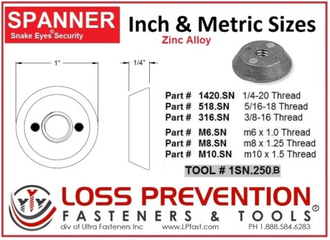 Spanner® - Loss Prevention Fasteners