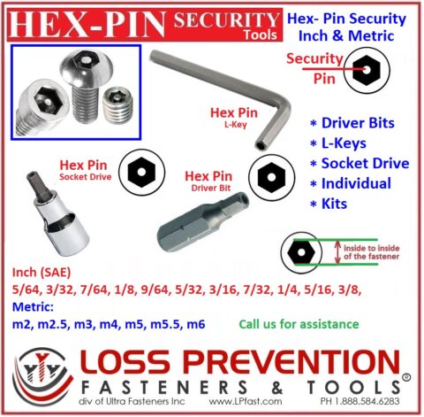 Hex Pin - Loss Prevention Fasteners