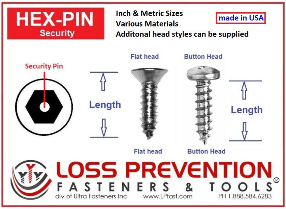 Hex-Pin® - Loss Prevention Fasteners
